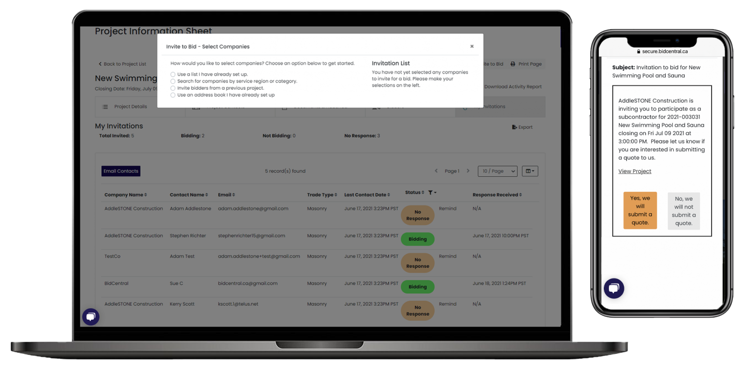 Features: Find Construction Projects to Bid On | BidCentral